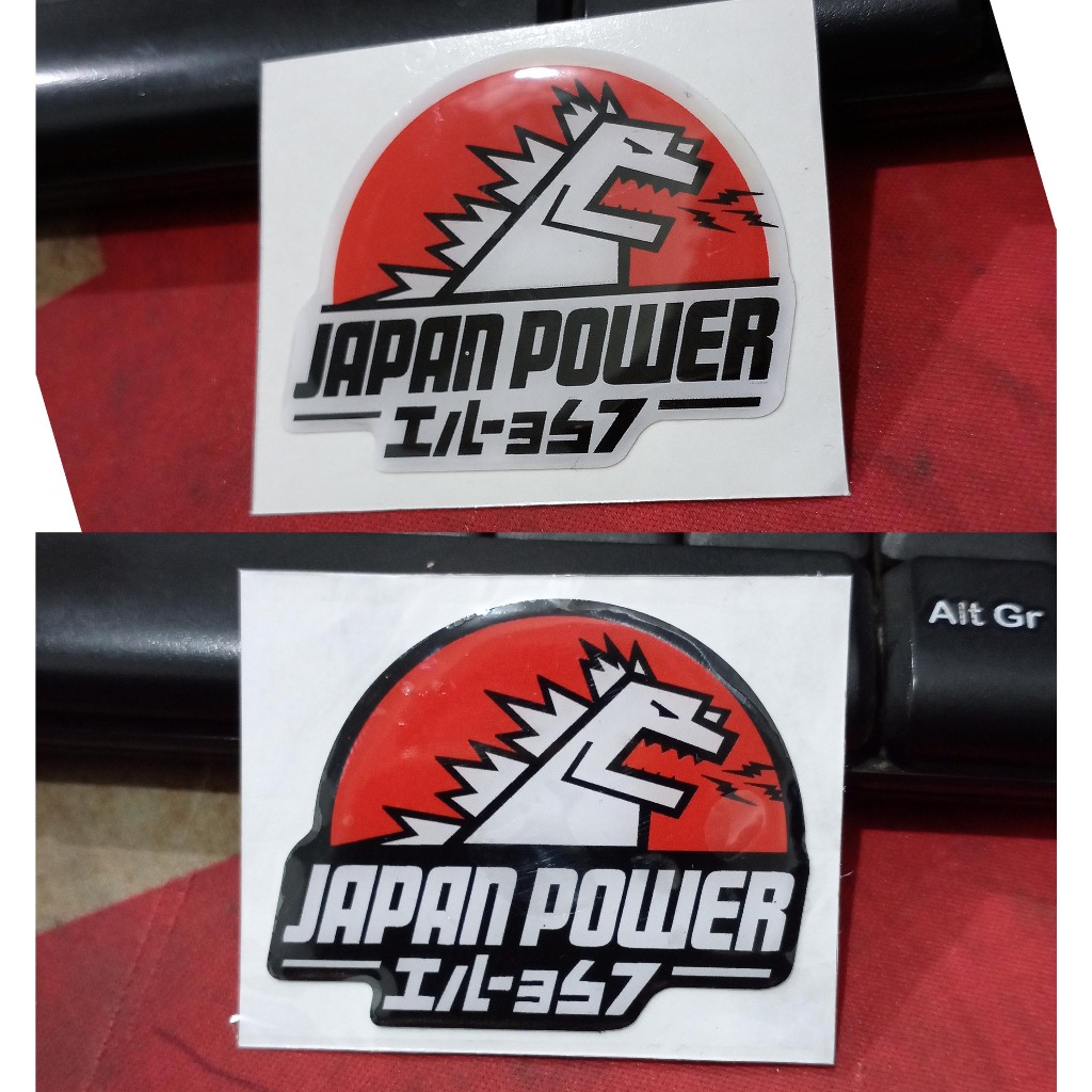 JAPAN POWER Resin Embossed Sticker 3D Flexible Lycal Sticker Small Logo ...