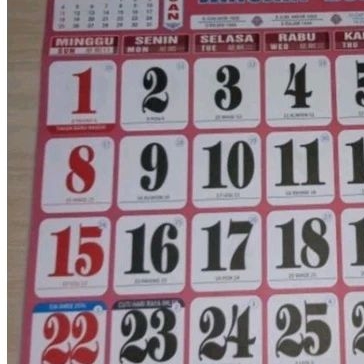 Calendar/almanak In 2025 An Entirely Big Numbers Complete With Javanese ...