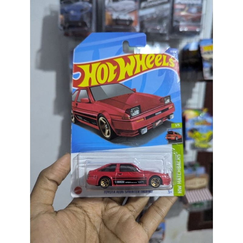 MERAH Hot Wheels Toyota AE86 Sprinter Trueno Red (Wrinkle Card ||| Card ...