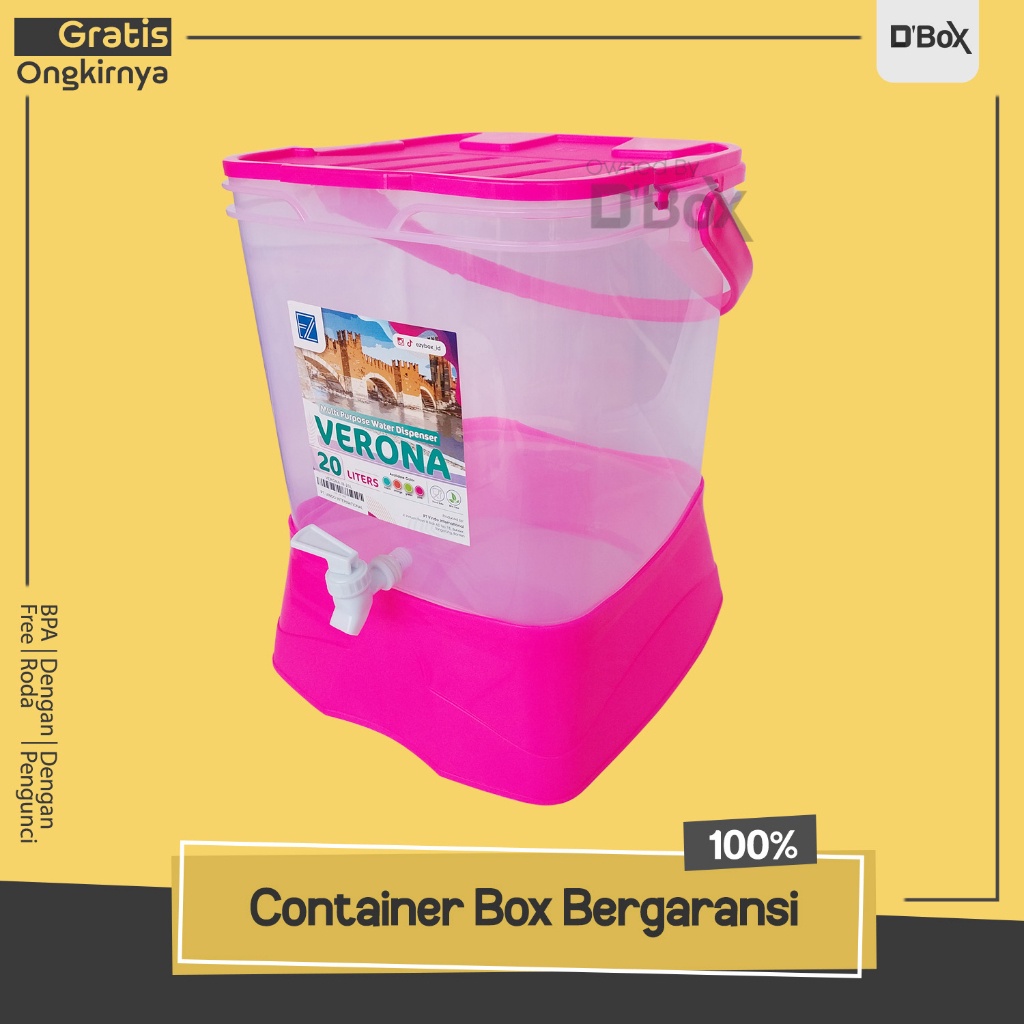 Dbox Verona 3 Liter Water Dispenser BPA FREE Multipurpose Storage Box ...
