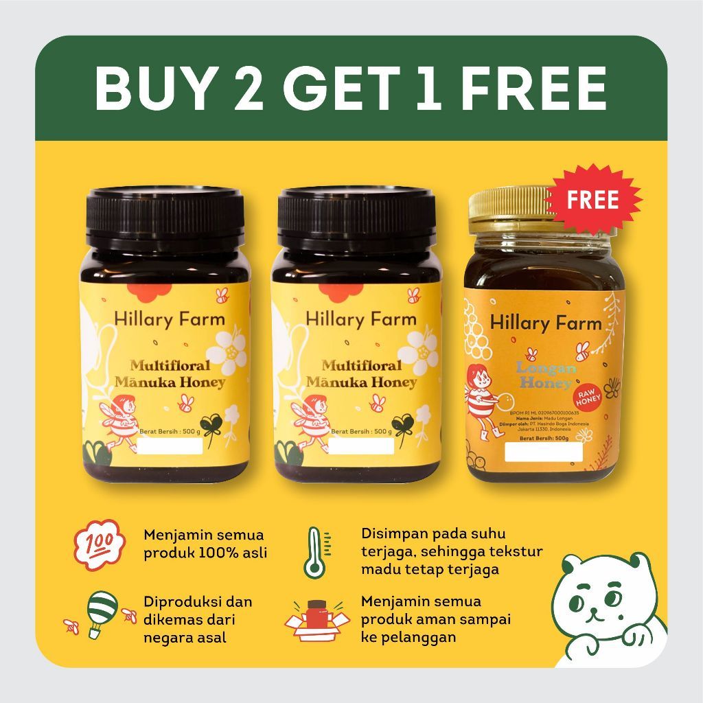 Hillary Farm Multiflora Manuka Honey 500gr + Multiflora Manuka Honey ...