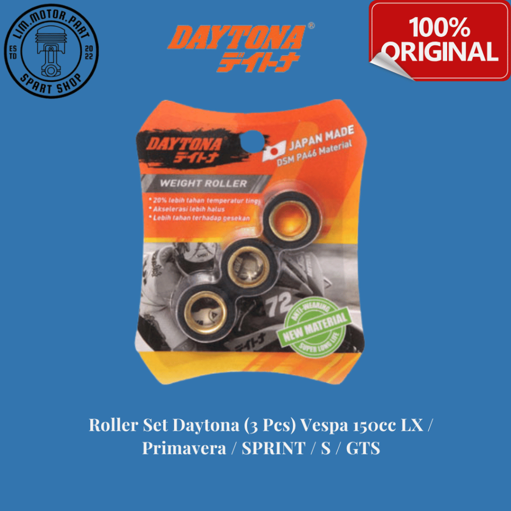 Roller Daytona Black Teflon Roller Daytona Black Teflon Vespa 150cc LX ...