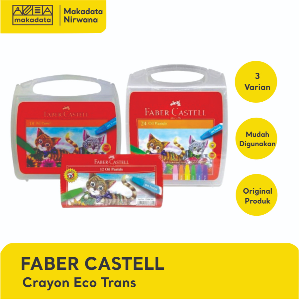 Faber CASTELL CRAYON/OIL PASTEL ECO TRANS 12 COLORS (1 PCS) | Shopee ...
