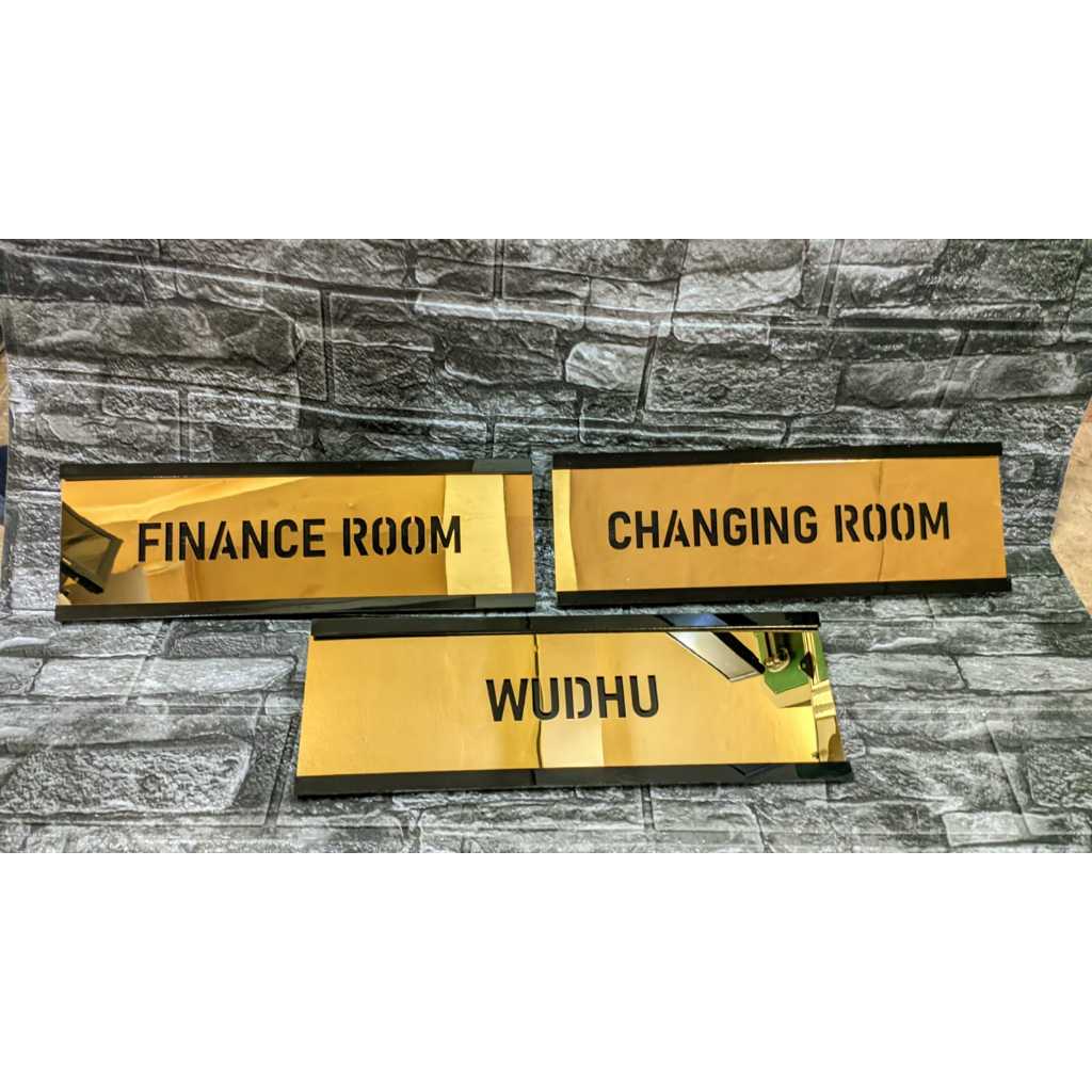 Ghd Nama Room/Room Sign Sliding Laser Cut Stainless Gold+Custom Acrylic ...