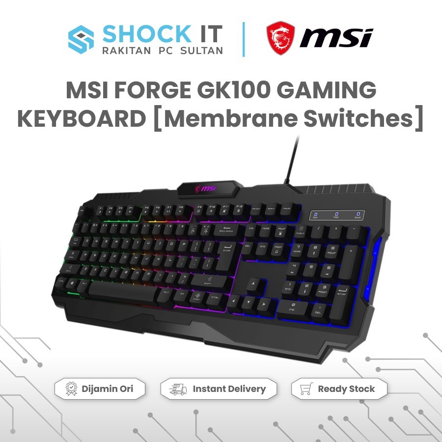 Msi FORGE GK100 GAMING KEYBOARD [Membrane Switches] | Shopee Philippines