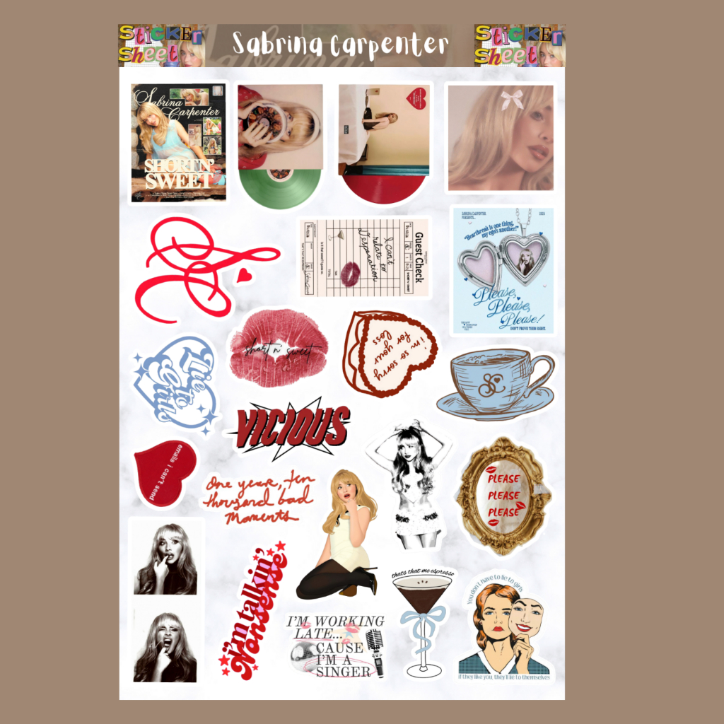 Sabrina Carpenter Sticker Sheet | Shopee Philippines