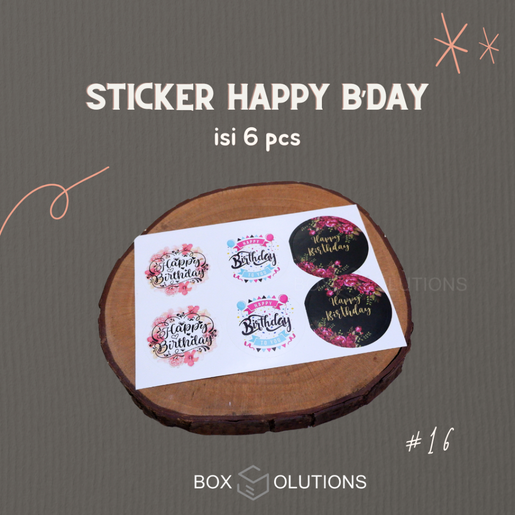Happy b'day stickers 16 / happy birthday stickers 6 pcs (per sheet ...