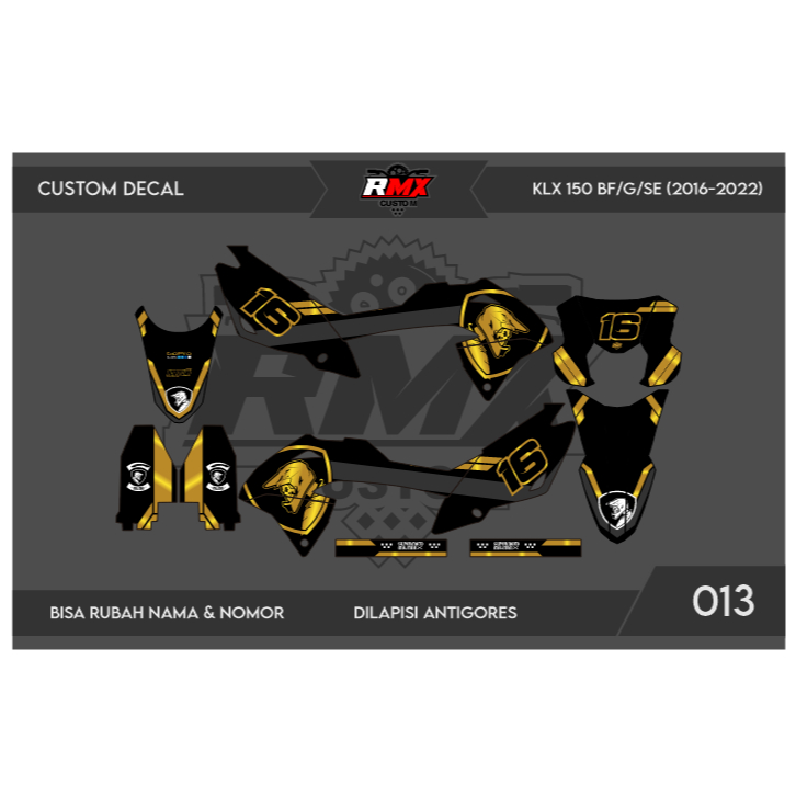 MERAH HITAM PUTIH HIJAU Decal STICKER KLX BF (013) STICKER DECAL KLX ...