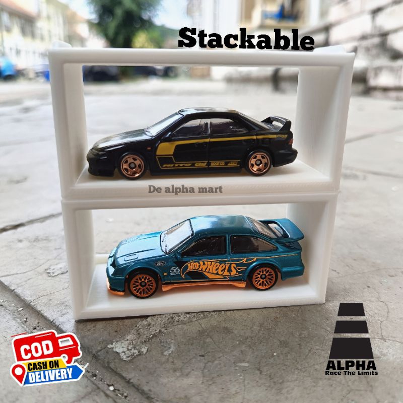 Stackable SINGLE 1:64 DIECAST DISPLAY RACK HOTWHEELS STACKING SHELF ...