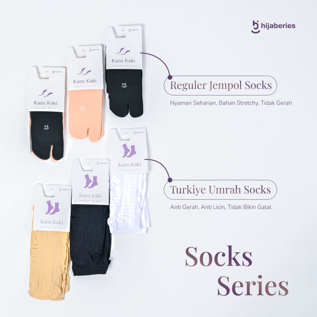Hijaberies - Sock Series (Women's Thumb and Umrah Socks) | Shopee ...