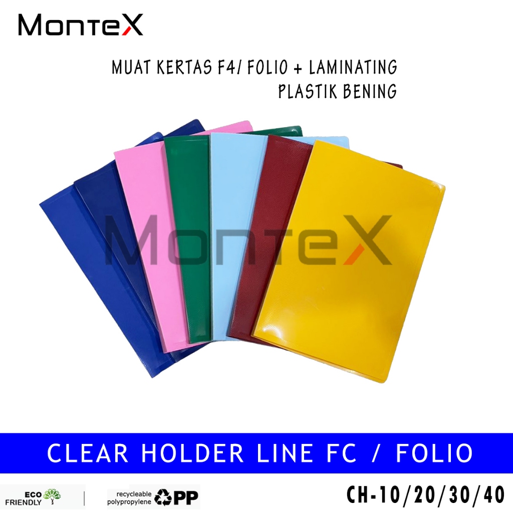 Montex CLEAR HOLDER 20 PLY F4 CLEAR PLASTIC DISPLAY BOOK DOCUMENT ...