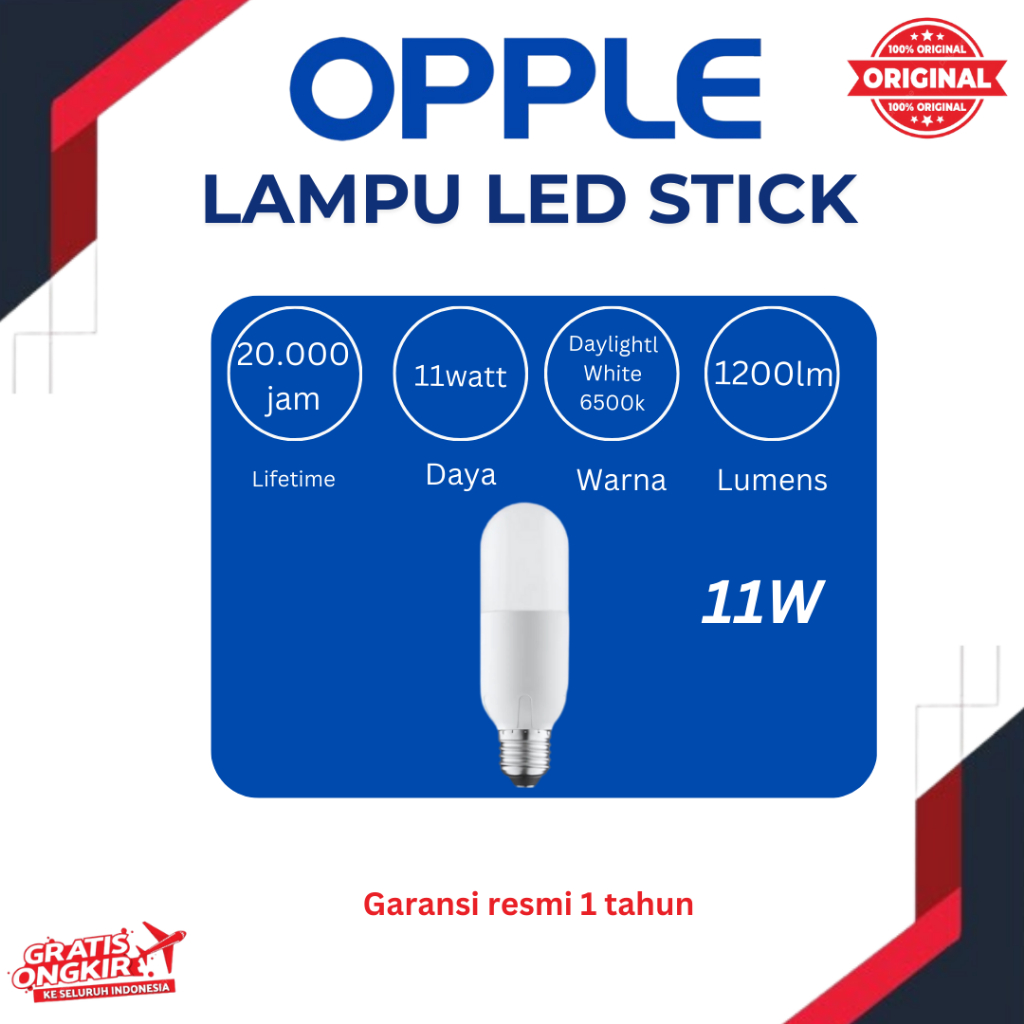EcoMax 11W 6500K 4000K 3000K LED Stick Light ORIGINAL OPPLE | Shopee ...