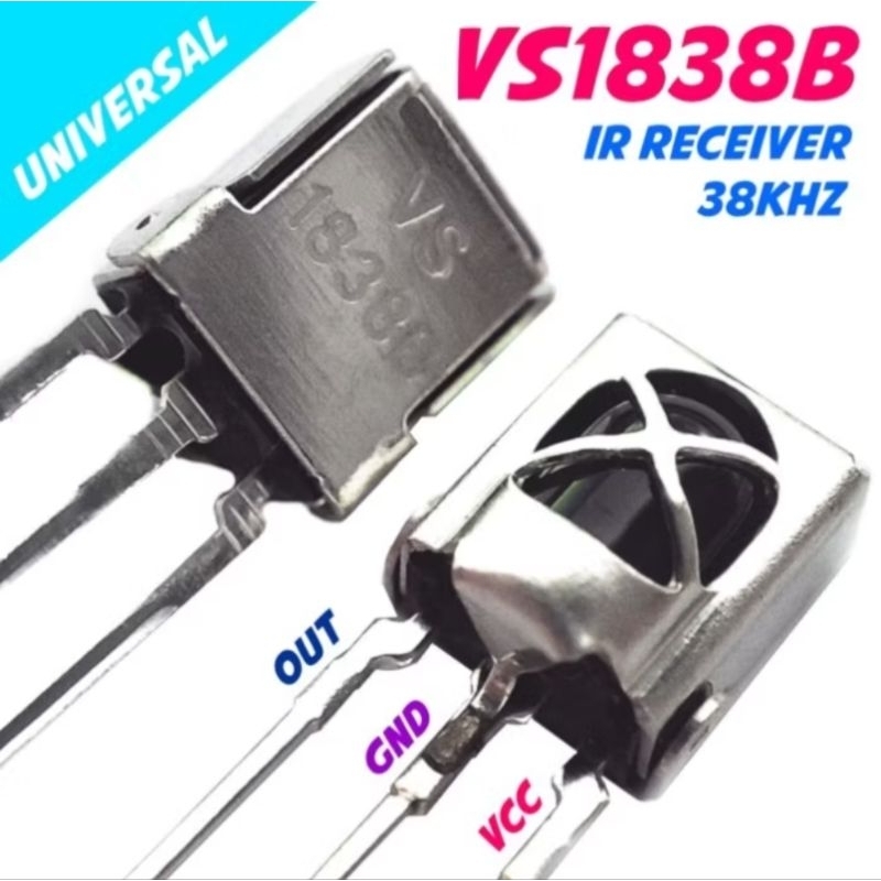Vs1838b is a 38kHz Infrared Ray Receiver Sensor with 3 feet Universal ...