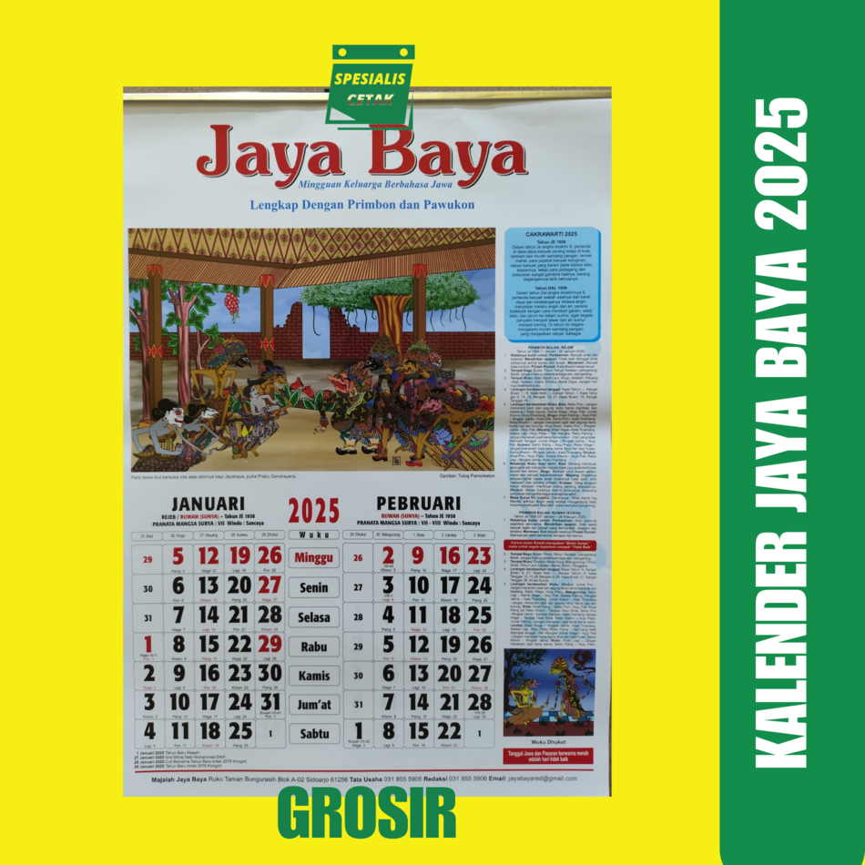 JAYABAYA CALENDAR 2025, ORIGINAL COMPLETE JAVA CALENDAR | Shopee Philippines