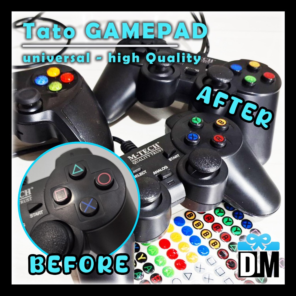 TOMBOL Universal Sticker Tattoo Emblem Gamepad Change Button Display ...