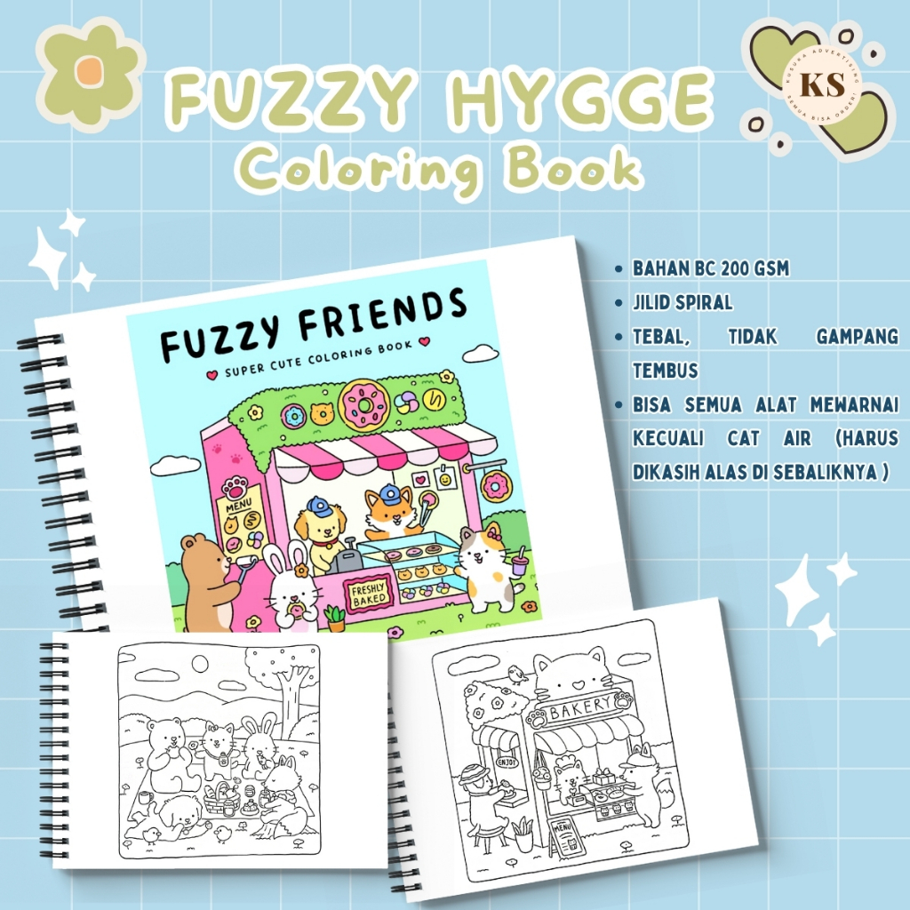 Fuzzy FRIENDS VOL 1 Coloring Book For Adults And Kids Cozy Healing ...