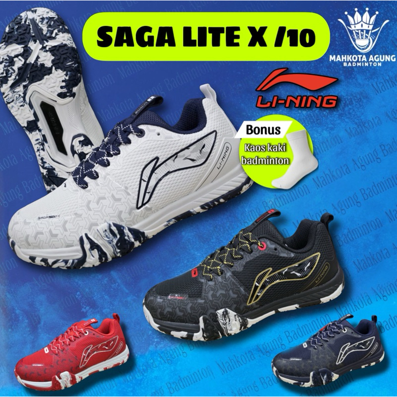 Lining SAGALITE X 10 ORIGINAL SAGA LITE BADMINTON SHOES COOL! | Shopee ...