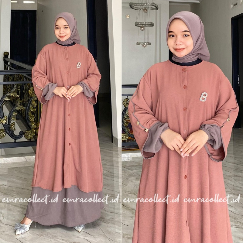Samira DRESS SYAR'I TUNIC SKIRT SET MUSLIM SYAR'I TUNIC MELAYU JUMBO ...