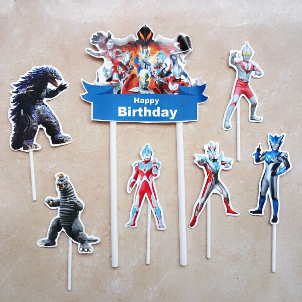 Ultraman Ultra-man theme birthday cake topper set | Shopee Philippines