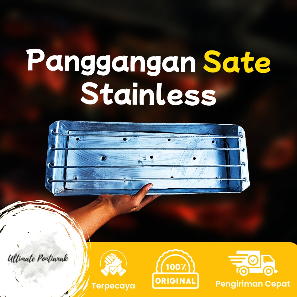 50 cm & 4 Divider Portable Stainless Satay Grill | Satay & Meat ...