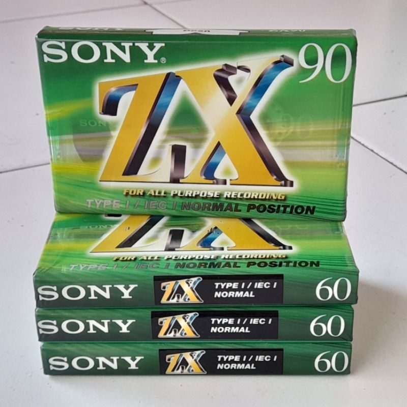 Sony ZX 60 & 90 Type I (1999) Blank Cassette Tape Made in Thailand ...