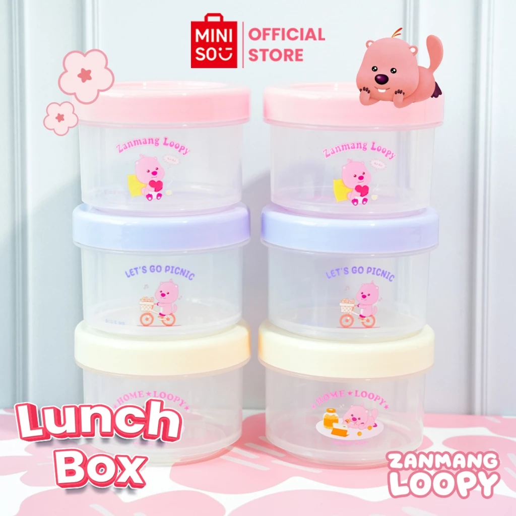 Miniso x ZANMANG Loopy Collection Lunch Box Bento Box 3-Piece Lunch Box ...
