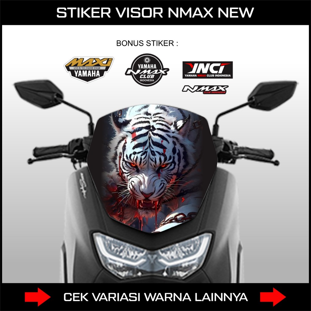 New NMAX 155 VISOR STICKER (2020 2024) / FRONT VISOR DECAL STICKER ALL ...