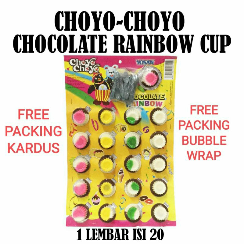 Yosan Chocolate Choyo Choyo Cup Rainbow Sheet Contains 20 pcs Yosan ...