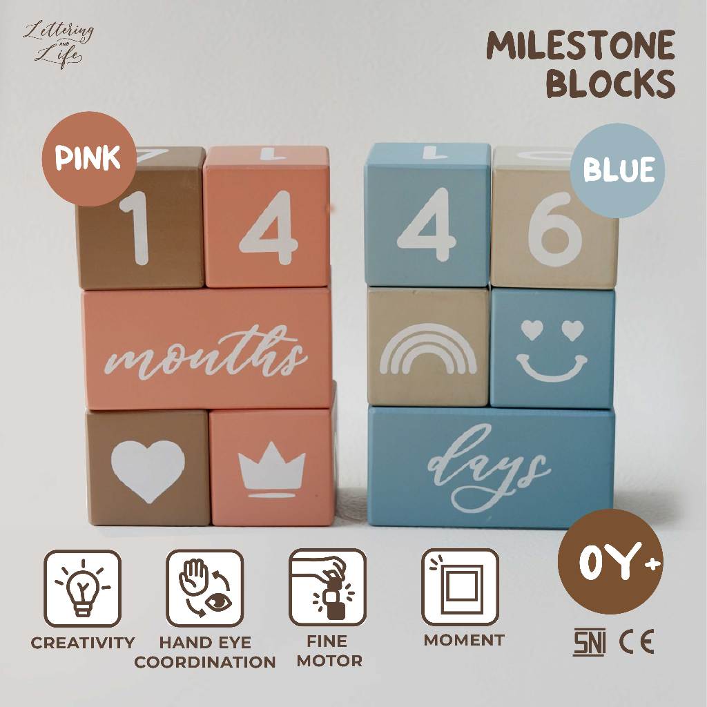 KAYU Lettering and Life Pastel Milestone Blocks - Photo Props Pregnancy ...