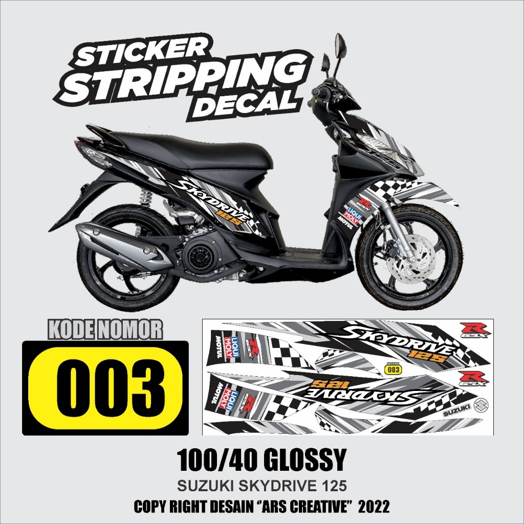 Suzuki sky drive striping skaydrive racing pro motorbike sticker decal ...