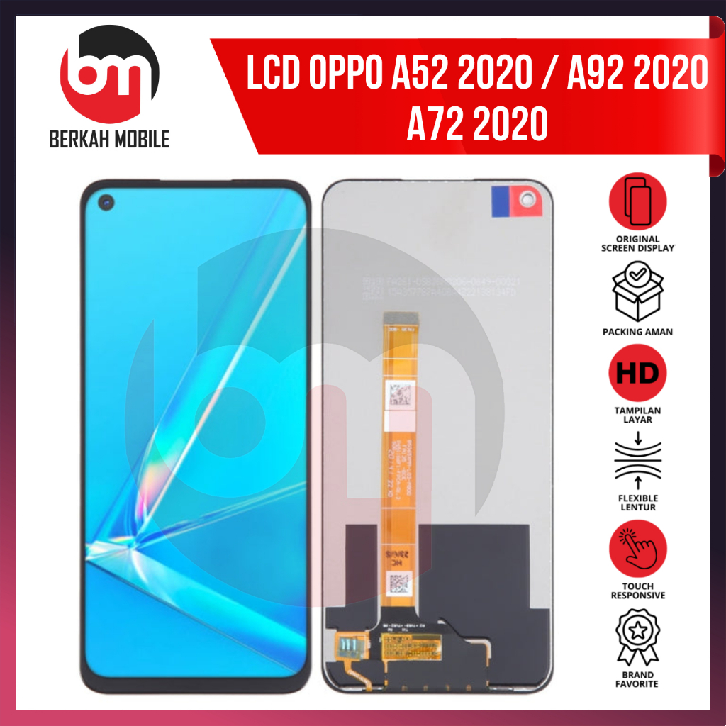 Lcd OPPO A52 2020 / A92 2020 / A72 2020 ORIGINAL WITH GUARANTEE FREE PACKING DUS & GLUE | Shopee ...