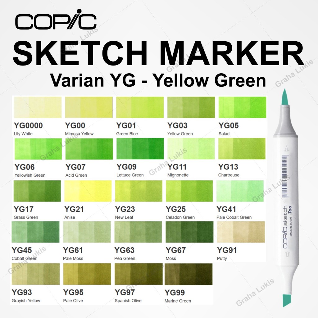 COPIC SPIKE MARKER VARIANT YG - YELLOW GREEN | Shopee Philippines
