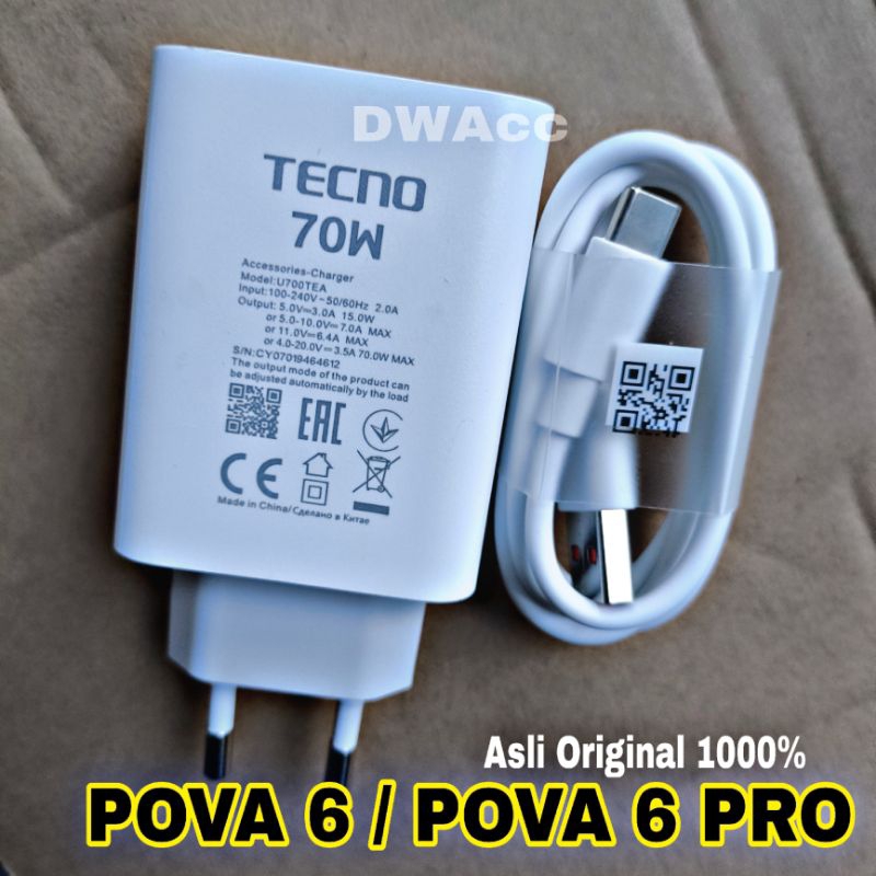 Charger TECNO 70W Ori POVA 6 PRO, POVA 6. Original Ultra Charger | Shopee Philippines