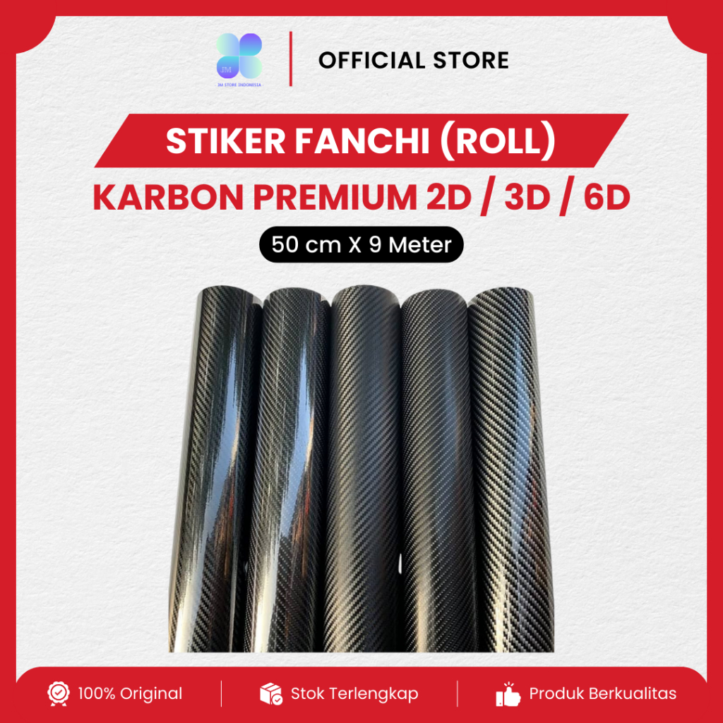 HITAM Fanchi Carbon Roll 9 Meters Kevlar 2D 3D 6D Glossy Black Matte ...