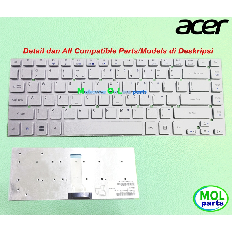 Acer Aspire 3830T 4755 V3-431 V3-471 E1-470 E5-471 E5-silver Keyboard ...