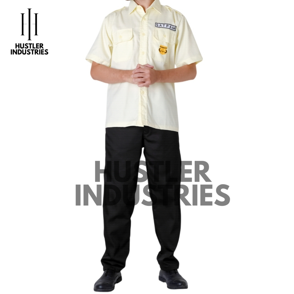 New PDH SATPAM UNIFORM CREAM COLOR LATEST SECURITY SATPAM SET | Shopee ...