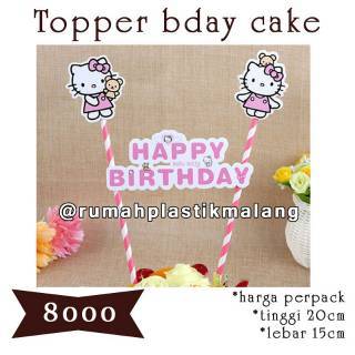 Cake topper / Cake stand / happy birthday hello kitty pink tart ...