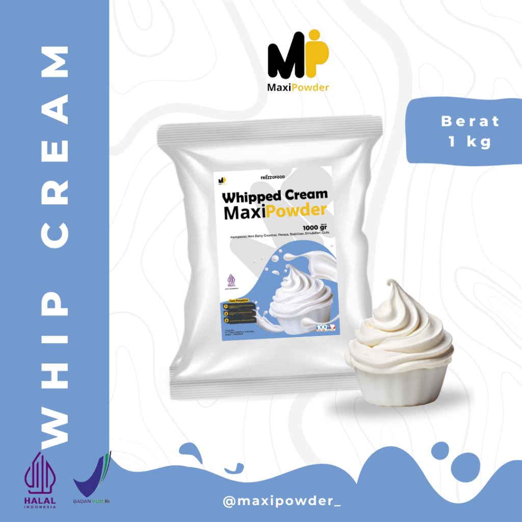 Whip Cream 1kg / Whipcream Powder Topping Whipped Cream / MaxiPowder ...