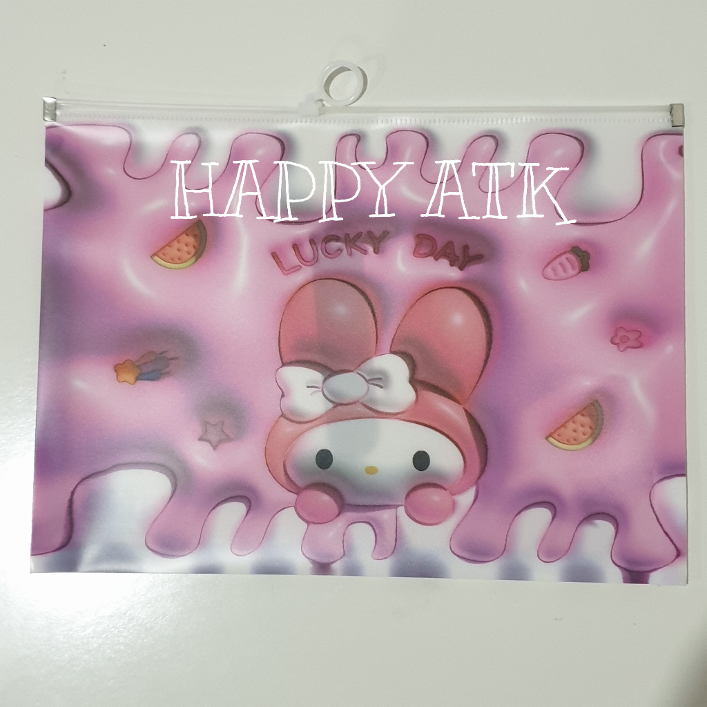 A4 MICA MAP ZIP LOCK PLASTIC MAP KUROMI CINNAMONROLL MELODY KITTY ...