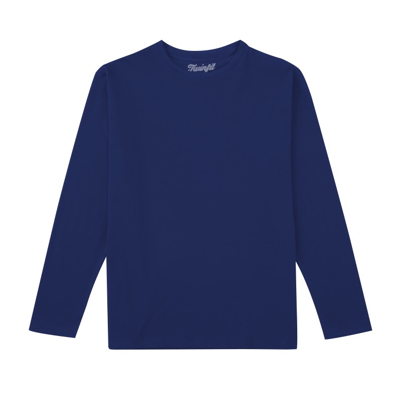 KATUN Twinfit 30s premium combed cotton plain T-shirt - Long sleeve - Navy | Shopee Philippines