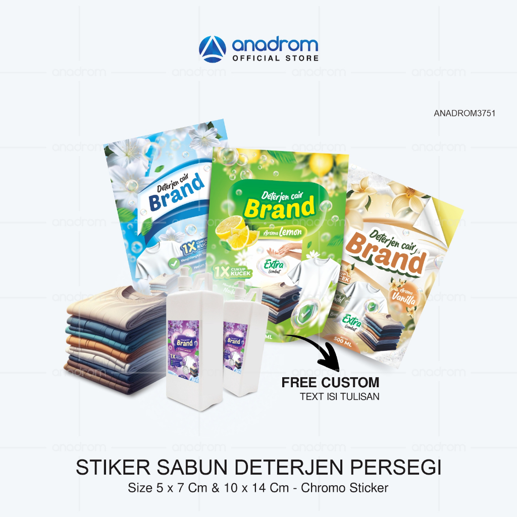 Square Clothes Detergent Soap Packaging Sticker | Clothes Detergent ...