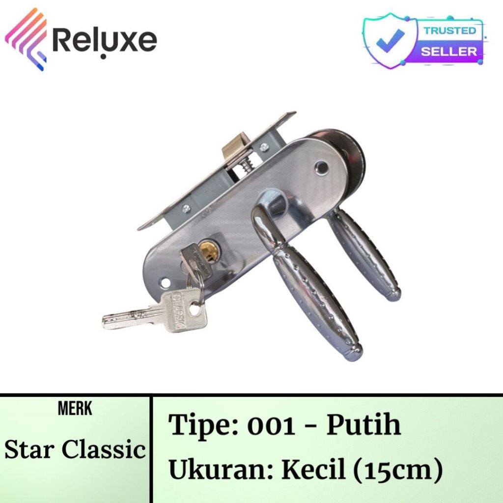 Star CLASSIC House Door Lock / Handle / Handle Complete Set, Small Size ...