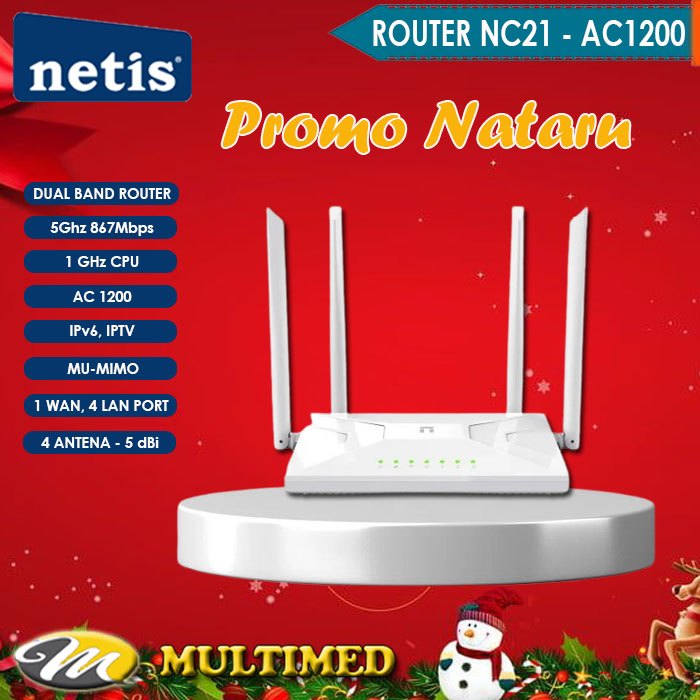 NETIS NC21 AC1200 Wireless Dual Band Router NC 21 NC-21 NC21 | Shopee ...