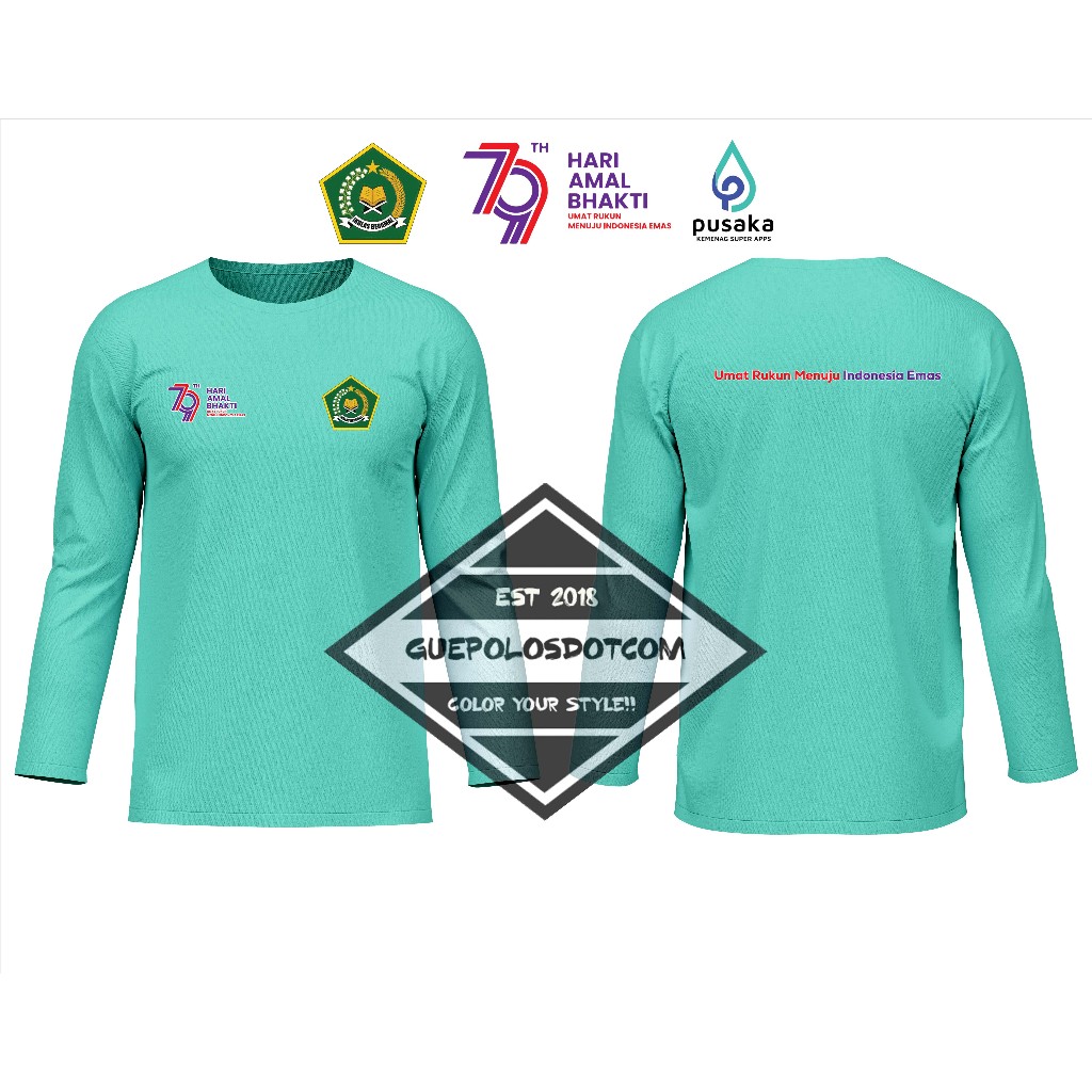 Type G02 - LONG SLEEVE SHIRT AMAL BHAKTI 79th KEMENAG LOGO - LONG ...