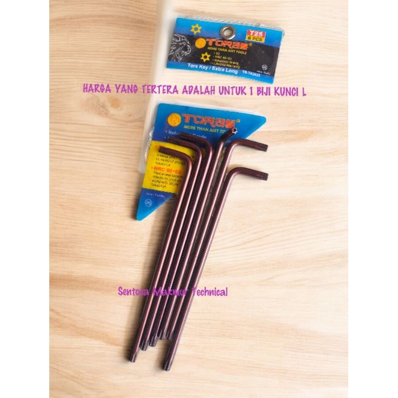 Tora T25 Flower Star L Key Long Hole Torx Key Extra Long | Shopee ...