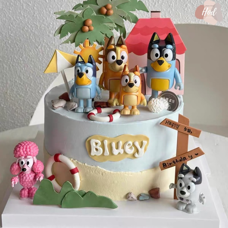 Bluey Topper Bluey Dog Cartoon Cake Decoration Bluey PVC Statue Toy ...