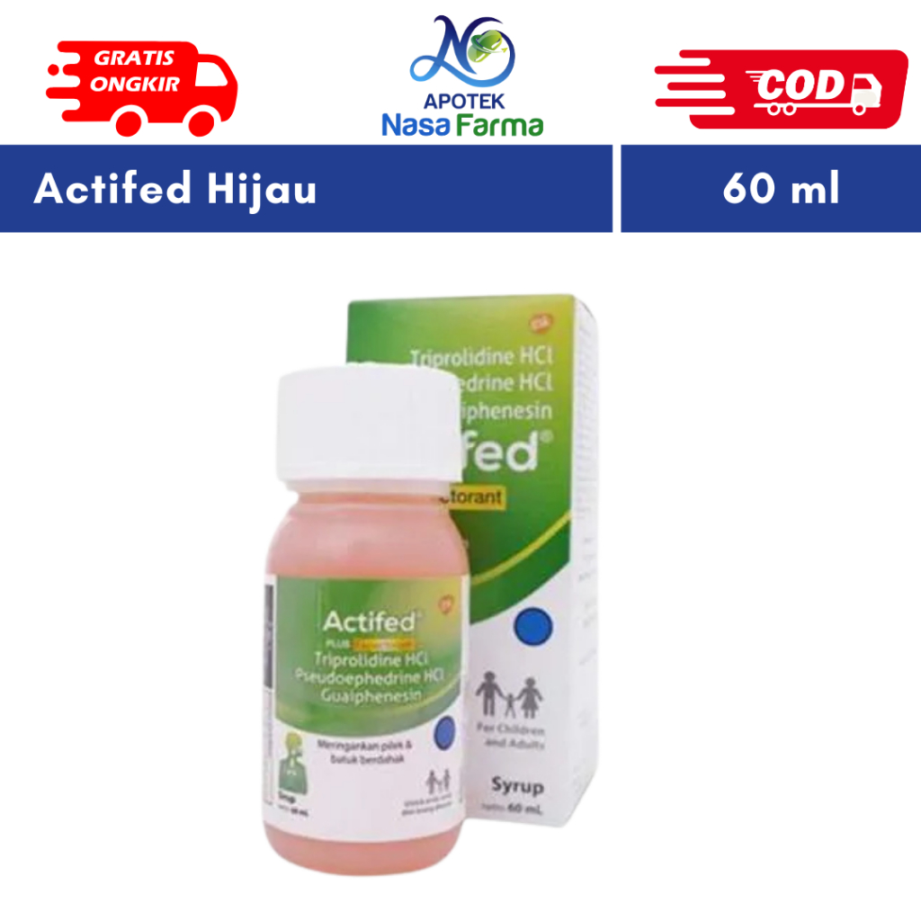 HIJAU Active Plus Expectorant @60ml / Actited Green Syrup @60 ml ...