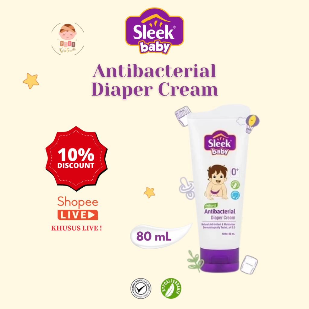 Sleek Baby Antibacterial Diaper Cream - Baby Anti Rash Cream 80 mL ...