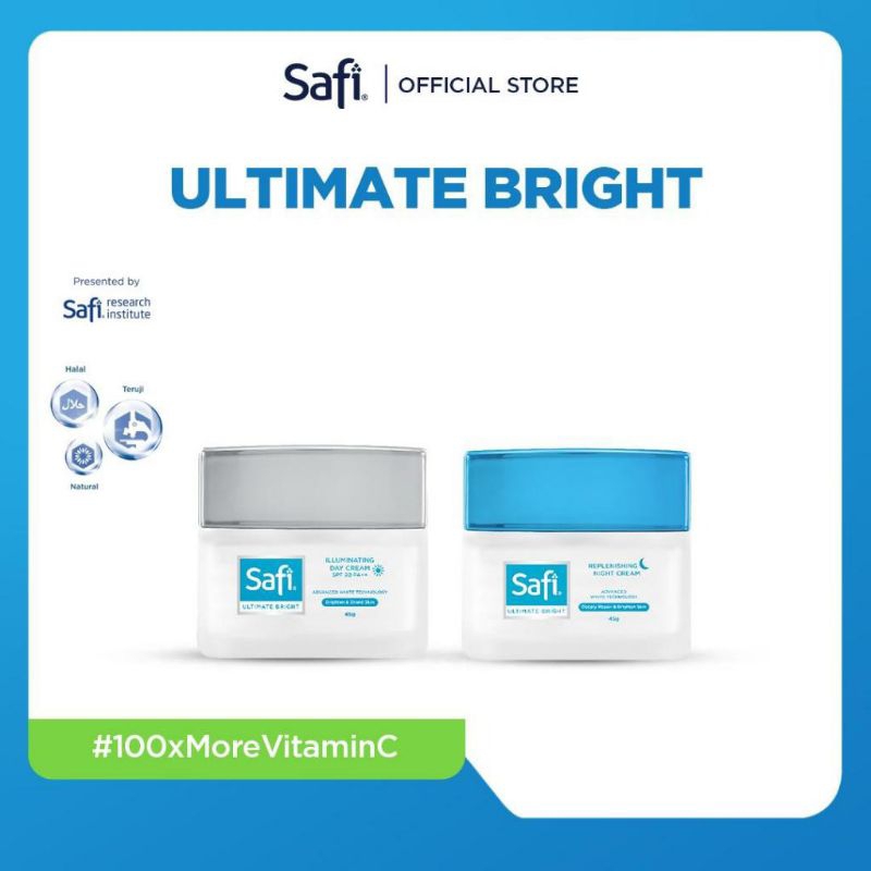 Safi ULTIMATE BRIGHT DAY CREAM SPF 20 PA++ 25g & NIGHT CREAM 25g ...