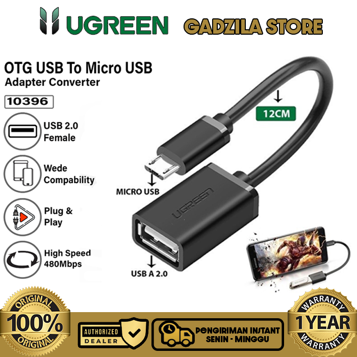 Ugreen Micro USB to USB Female Data Transfer Flashdisk OTG Adapter ...